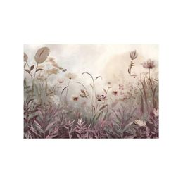 WALLARENA Fototapete Blumen in Beige | Gr.: 300 x 210 cm