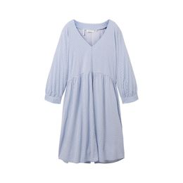 Tom Tailor Kleid Damen Gr&ouml;&szlig;e 46 navy / hellblau / wei&szlig; Sommerkleid