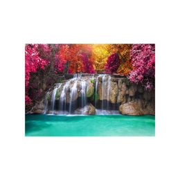 WALLARENA Fototapete Wasserfall in Rosa | Gr.: 400 x 280 cm
