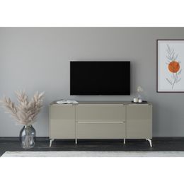 set one by Musterring Lowboard &raquo;Reno&laquo; 1 Stk. tlg. Mit Winkelfu&szlig; in diversen Farben, 78 cm H&ouml;he & Farbauswahl beige Glas, Holzwerkstoff B/H/T: 182cm x 