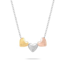 s.Oliver Damen s.Oliver Kette mit Anh&auml;nger &raquo;Tricolor Hearts, Herz&laquo; rosa Edelstahl, L: 45 B: 1,95mm