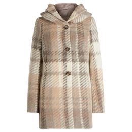 AMBER & JUNE AMBER & JUNE Damen Kurzjacke "Damen mit Kapuze", beige, Gr. 36, Obermaterial: 55% Polyester, 30% Schurwolle, 15% Polyacryl. Besatz: 100% Polyester.