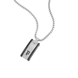 Police Herren Kette mit Anh&auml;nger &raquo;Ceramica I&laquo; silber Edelstahl, L: 55 B: 2mm