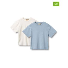 Wheat 2er-Set: Shirt "Tommy" in Creme/ Hellblau - 45% | Gr&ouml;&szlig;e 116 | Kinder-oberteile