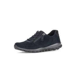 ROLLINGSOFT Damen Keilsneaker, Gr. 39, blau, Lederimitat, Ziegenveloursleder, Schuhe, Schn&uuml;rschuh, Halbschuh, Freizeitschuh mit Logo an der Ferse