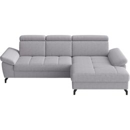 Sit & More sit&more Ecksofa &raquo;Vanity, L-Form, B: 264 cm,&laquo; Inkl.Sitz-,Kopf-und Armteilverstellung grau 100% Polyester B/H/T: 264cm x 84cm x 181cm, Cord, Recamiere 