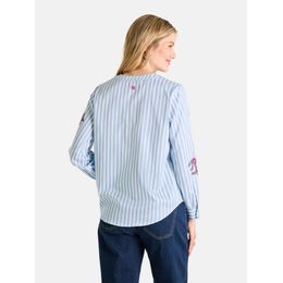 LIEBLINGSST&Uuml;CK LIEBLINGSST&Uuml;CK Damen Schlupfbluse "KalilaL", blau, Gr. 44, gemustert, gestreift, mehrfarbig, Web, Obermaterial: 60% Lyocell, 40% Baumwolle, Blusen,