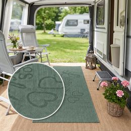 L&auml;ufer OTTO HOME, B:67cm H:5mm L:200cmgr&uuml;n, Kunstfaser, Flur, Teppiche, "Lieblingsplatz, mit Schriftzug, In- und Outdoor geeignet", Wetterfest,