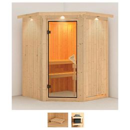 Karibu Sauna &raquo;Nanna&laquo; Set, ohne Ofen beige ohne Ofen, (ohne Ofen)
