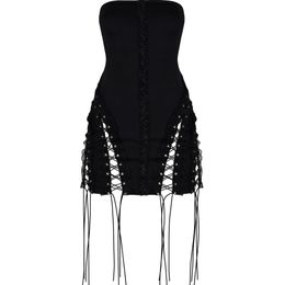 God Save Queens Kleid 'Sorry I'm Late Dress' Damen Gr&ouml;&szlig;e 44 schwarz Sommerkleid