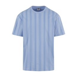 Urban Classics Herren T-Shirt "Urban Classics Printed Pinstripe Tee", blau, Gr. XXXL, gestreift, 100% Baumwolle, Shirts
