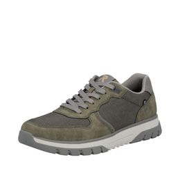 Rieker Herren Sneaker, Gr. 47, gr&uuml;n, Lederimitat, Schuhe, Schn&uuml;rschuh, Halbschuh, Freizeitsneaker mit Profilsohle