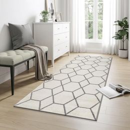 Sanat Teppich &raquo;Trellis, auch als L&auml;ufer und Rund&laquo; rechteckig 10 mm H&ouml;he Kurzflor, skandi, boho, gro&szlig;e Farbauswahl, alle R&auml;ume Kunstfaser B : 80cm 1 Stk., 