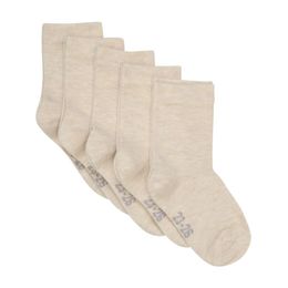 Minymo Kinder Socken "Ankle Sock Solid (5-Pack)" in Beige | Gr.: 27-30