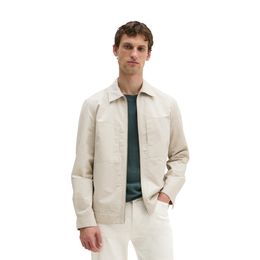 Marc O'Polo MARC O'POLO Herren Hemdjacke, beige, Gr. M, Twill, Obermaterial: 80% Baumwolle, 20% Leinen, Jacken, aus Bio-Baumwolle und Leinen