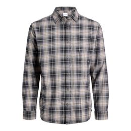 Jack & Jones PlusSize Jack & Jones Plussize Herren Jack & Jones PlusSize Langarmhemd &raquo;JJJAMES FLANNEL SHIRT L/S PLS&laquo; Baumwolle, regular fit grau 5XL, N-Gr