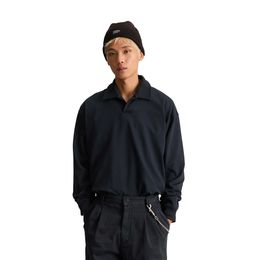 Marc O'Polo Herren Langarm-Poloshirt "aus schwerem Interlock Jersey", schwarz, Gr. XXL, MARC O'POLO DENIM, unifarben, Obermaterial: 96% Baumwolle, 4% Elasthan,