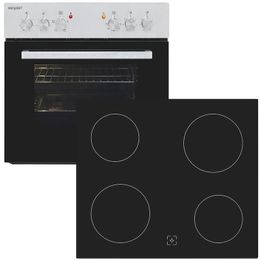Exquisit Backofen-Set &raquo;EHE 146-120 (BO)&laquo; Backofen Glaskeramikkochfeld, 2 Stk. tlg. Ober&Unterhitze mit 4-Zonen-Glaskeramikkochfeld &ndash; einfach & sicher!