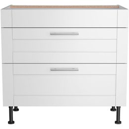 OPTIFIT Kochfeldumbauschrank &raquo;Ahus&laquo; Breite 90 cm wei&szlig; wei&szlig;, B/H/T: 90cm x 87cm x 58,4cm, Schubladen: 2 Stk.