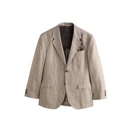 next Sakko 'N.Premium' Herren Gr&ouml;&szlig;e 36 dunkelbeige / wei&szlig;