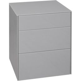 M&auml;usbacher Kommode &raquo;Imola&laquo; Kommode, mit Glasfront und Glasoberplatte, 2 Schubladen grau B/H/T: 52cm x 63cm x 42cm, F&uuml;&szlig;e aus Kunststoff,1 Packst&uuml;cke, 2 Stk.