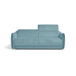 Egoitaliano Schlafsofa &raquo;FOX, Made in Italy-Designsofa mit Dauerschlaffunktion,Breite 216 cm&laquo; Bettsofa, Luxus-Microfaser mit verstellbaren Kopfst&uuml;tzen blau 100% 