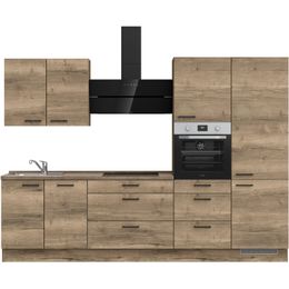 K&uuml;chenzeile Nobilia, B:300,3cm H:216,6cm T:60cm, braun, Komplettk&uuml;chen-Sets, ""Structura II", NEU: individuell anpassbar mit gratis Profi-Beratung",