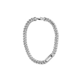 Calvin Klein Herren Gliederkette "CK HALLMARK", Edelstahl, L: 51 B: 14mm, silber, Edelstahl, B:14mm, Halsketten, Emaille