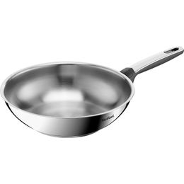 Tefal Wok "Emotion+", &Oslash; 28cm + H&ouml;he 12,5cm, silber, Pfannen, Premium Edelstahl, Induktion, sp&uuml;lmaschinenfest, hochglanzpoliert