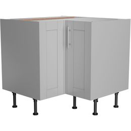 Eckunterschrank Optifit, B:90cm H:87cm T:58,4cm, grau, K&uuml;che, Schr&auml;nke, "Ahus", Breite 90 x 90 cm