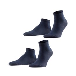 Falke Herren Sneakersocken "Happy 2-Pack", Gr. 39, blau, Obermaterial: 85% Baumwolle CO. 13% Polyamid PA. 2% Elasthan EL., glatt, Socken