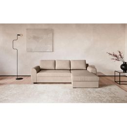 Ecksofa COTTA, B:253cm H:86cm T:154cm, beige, 96% POLYESTER (PES) 4% POLYAMID(PA), Wohnzimmer, Sofas, "Drift L-Form mit Recamiere, B: 253 cm",