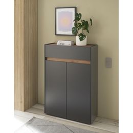 Schuhschrank Home Affaire, B:85cm H:122cm T:35cm, grau, FSC-zertifizierter Holzwerkstoff, Flur, Schr&auml;nke, "City/Giron, modernes Schuhregal, Schrank