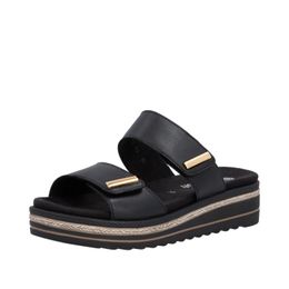 Remonte Damen Pantolette, Gr. 45schwarz, Leder, unifarben, Schuhe, Sommerschuh, Hausschuh, Plateauschuh mit Softfu&szlig;bett