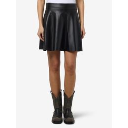 Noisy may Damen Lederimitatrock "NMANDY PU HW FLARED SKIRT WVN NOOS", schwarz, Gr. S, unifarben, Web, Obermaterial: 100% Polyester, R&ouml;cke