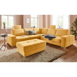 Sit & More Sofa-Kopfst&uuml;tze SIT & MORE, B:50cm H:25cm T:10cm, gelb, Holzwerkstoff, Kopfst&uuml;tzen, "Santorini"