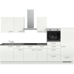 K&uuml;chenzeile Nobilia, B:330,3cm H:216,6cm T:60cm, wei&szlig;, Komplettk&uuml;chen-Sets, ""Laser I", NEU: individuell anpassbar mit gratis Profi-Beratung",