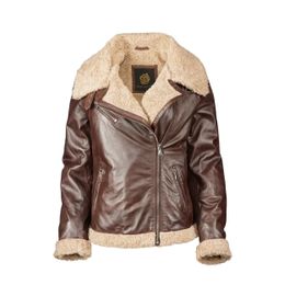 Apple of Eden Damen Lederjacke "Apple of Eden Lederjacke AOE-144", braun, Gr. 44, uni, Obermaterial: 100% Lammleder LEL. Futter: 70% Polyacryl PAN.