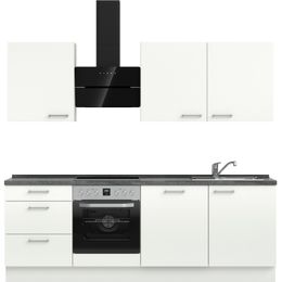 K&uuml;chenzeile Nobilia, B:240,3cm H:216,6cm T:60cm, wei&szlig;, Komplettk&uuml;chen-Sets, ""Laser II", NEU: individuell anpassbar mit gratis Profi-Beratung",