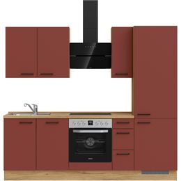 K&uuml;chenzeile Nobilia, B:240,3cm H:216,6cm T:60cm, rot, Komplettk&uuml;chen-Sets, ""Easytouch II", NEU: individuell anpassbar mit gratis Profi-Beratung",