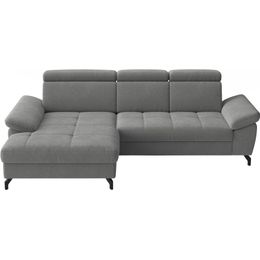 Sit & More Ecksofa SIT & MORE, B:264cm H:84cm T:181cm, grau, 100% Polyester, Wohnzimmer, Sofas, "Vanity, L-Form, B: 264 cm", Inkl.Sitz-,Kopf-und