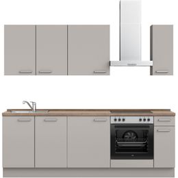 K&uuml;chenzeile Nobilia, B:240,3cm H:216,6cm T:60cm, grau, Komplettk&uuml;chen-Sets, ""Touch I", NEU: individuell anpassbar mit gratis Profi-Beratung",