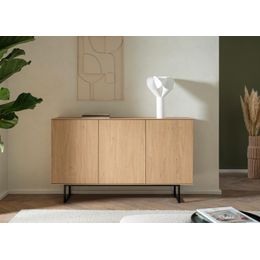 Sideboard Home Affaire, B:150cm H:90cm T:40cm, beige, Holzwerkstoff, Wohnzimmer, Sideboards, "Lund, moderner Schrank, Kommode mit Kufengestell",