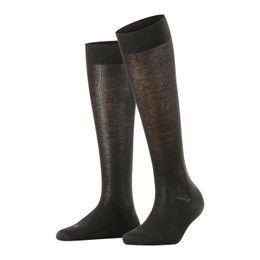 Falke Damen Kniestr&uuml;mpfe "Sensitive London", Gr. 35, schwarz, Obermaterial: 96% Baumwolle CO. 2% Elasthan EL. 2% Polyamid PA., glatt, Socken
