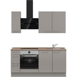 K&uuml;chenzeile Nobilia, B:180,3cm H:216,6cm T:60cm, grau, Komplettk&uuml;chen-Sets, ""Laser II", NEU: individuell anpassbar mit gratis Profi-Beratung",