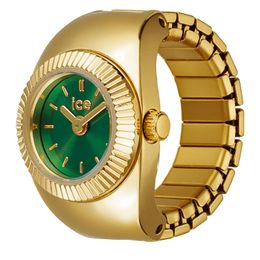 Ice Watch ICE-WATCH Damen Uhrenring "Chouchou"goldfarben, gr&uuml;n, Armbanduhren, Quarzuhr, Damenuhr, Edelstahlringschiene, analog