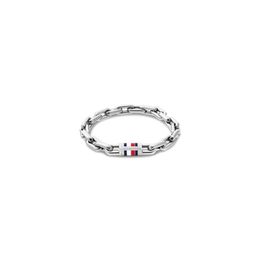 Tommy Hilfiger Herren Armband "MEN'S CHAIN", 19cm, Edelstahledelstahlfarben, wei&szlig;, rot, blau, Edelstahl, Armb&auml;nder, Emaille