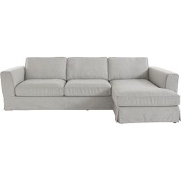Home Affaire OTTO home Ecksofa &raquo;Vintage L-Form&laquo; 3-Sitzer Polsterecke im Landhausstil, mit abnehmbarer Husse grau 100%PES B/H/T: 284cm x 83cm x 165cm, Struktur (100