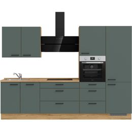 K&uuml;chenzeile Nobilia, B:300,3cm H:216,6cm T:60cm, gr&uuml;n, Komplettk&uuml;chen-Sets, ""Easytouch II", NEU: individuell anpassbar mit gratis Profi-Beratung",