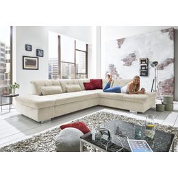 Ecksofa DIE PLANBAR, B:323cm H:84cm T:260cm, beige, 100% Polyester, Wohnzimmer, Sofas, "MP-IN17004 L-Form, Breite 323 cm, mit Federkern-Polsterung",